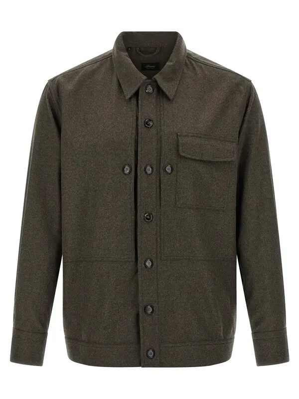 Brioni Wool Cloth Overshirt - Gray