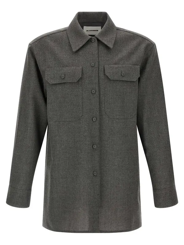 JIL SANDER Wool Canvas Shirt