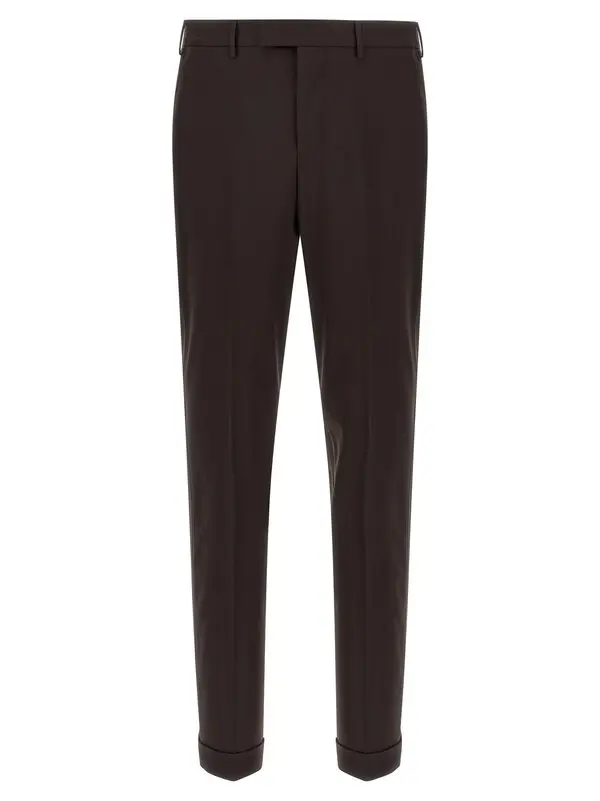 PT TORINO Master Pants In Stretch Batavia Wool - Brown