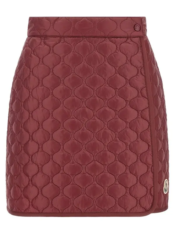 Moncler Square Quilted Mini Skirt - Bordeaux
