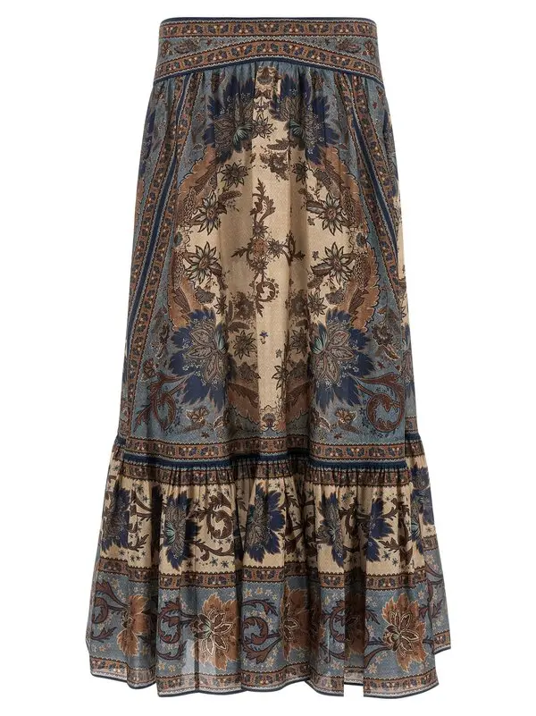 Zimmermann Ascension Midi Skirt - Multicolor