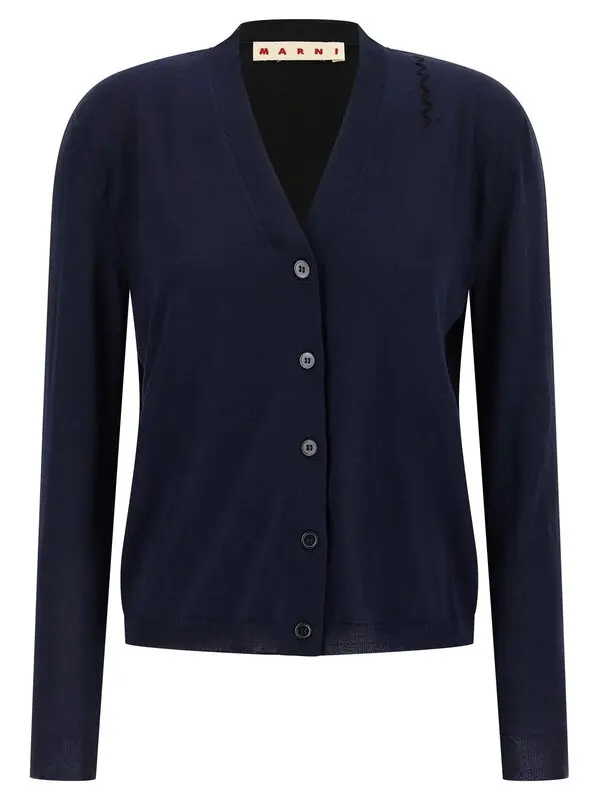 Marni Two-tone Wool And Silk Cardigan - Multicolor