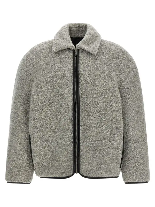 J.W.ANDERSON Bouclé Blend Jacket With Leather Trim