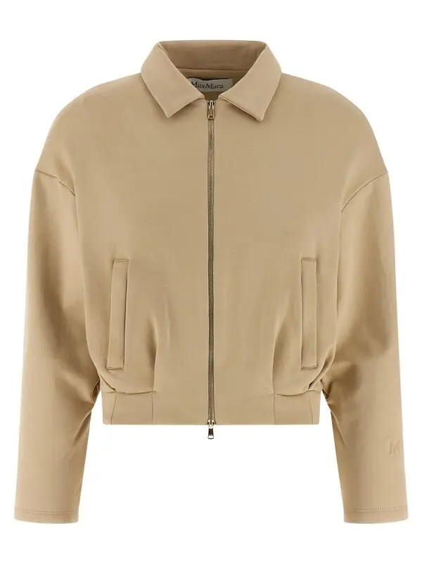 Max Mara Silk And Cotton 'argenta' Sweatshirt - Beige