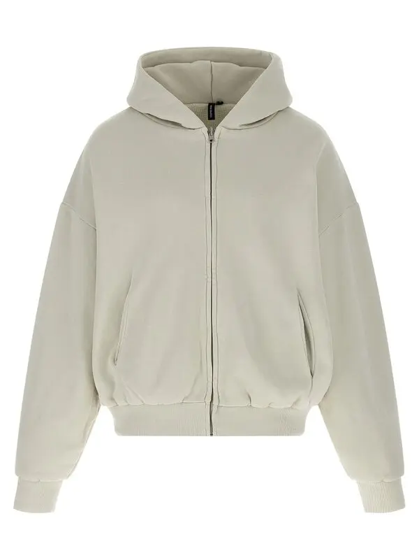ENTIRE STUDIOS Thermal Cotton Zip Hoodie - White