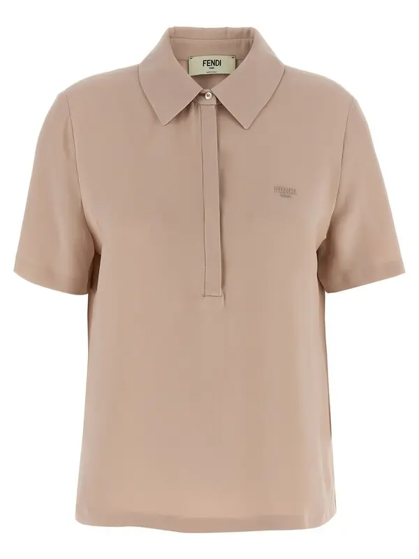 Fendi Silk Polo Shirt - Pink