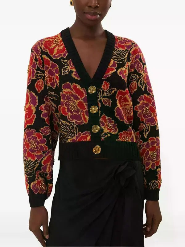 Farm Rio Floral Embellished Cardigan