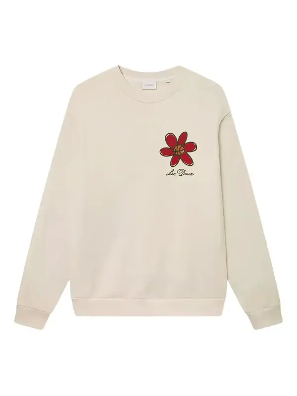 LES DEUX Floral Basketball Motif Sweatshirt