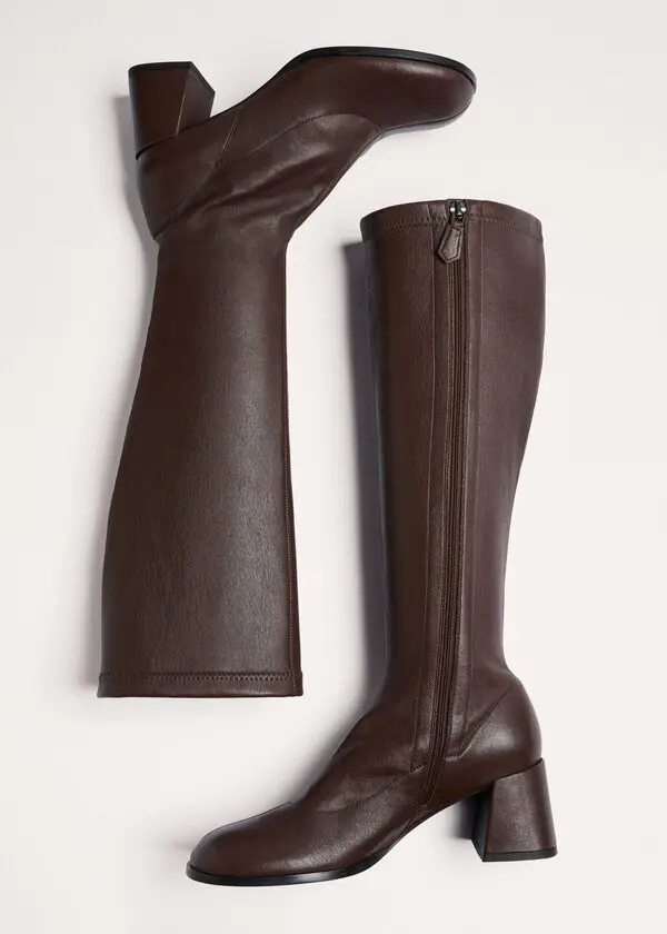 ME+EM Knee-high Stretch Boots - Chestnut