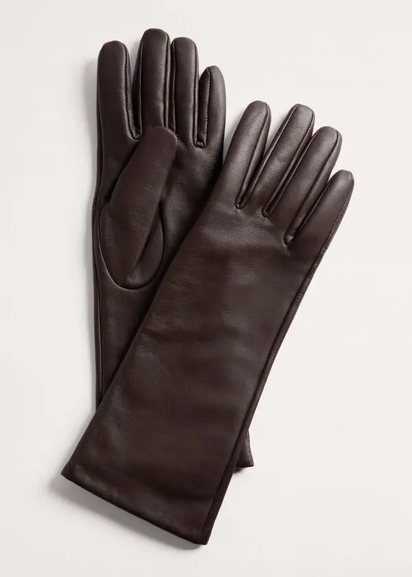 ME+EM Elongated Leather Glove - Double Espresso