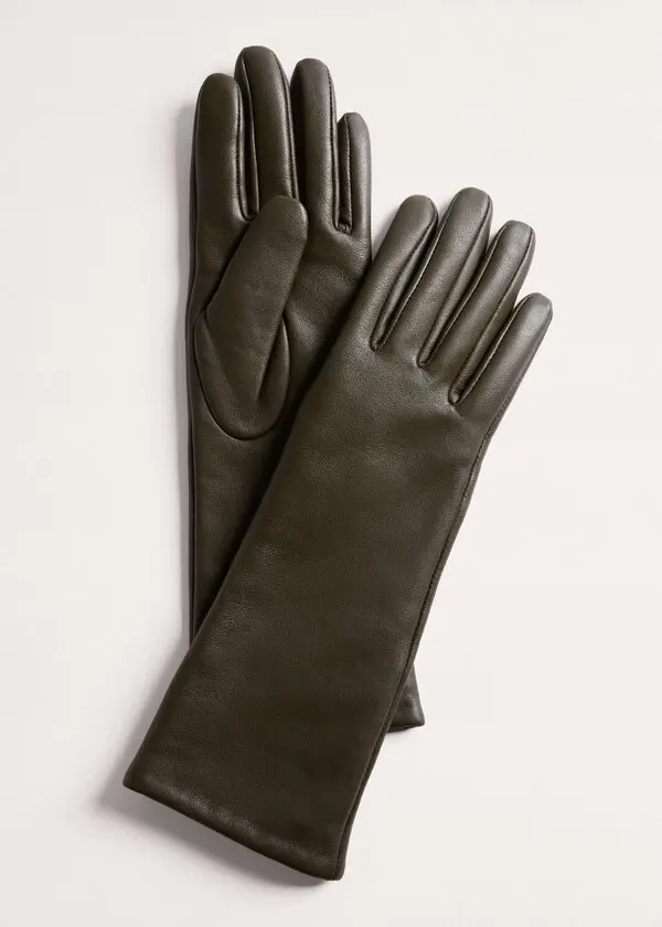 ME+EM Elongated Nappa Leather Gloves - Intense Olive