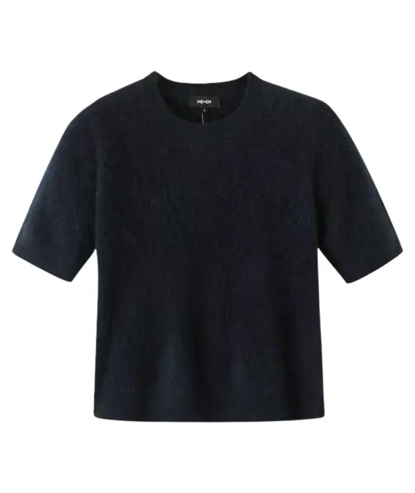 ME+EM Brushed Cashmere Knit Tee - Deep Indigo Blue