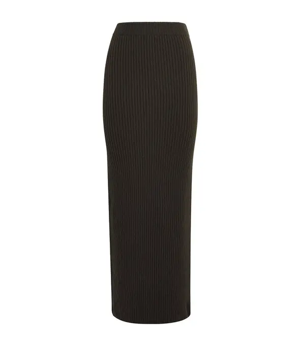 Max Mara Virgin Wool-blend Midi Skirt - Green