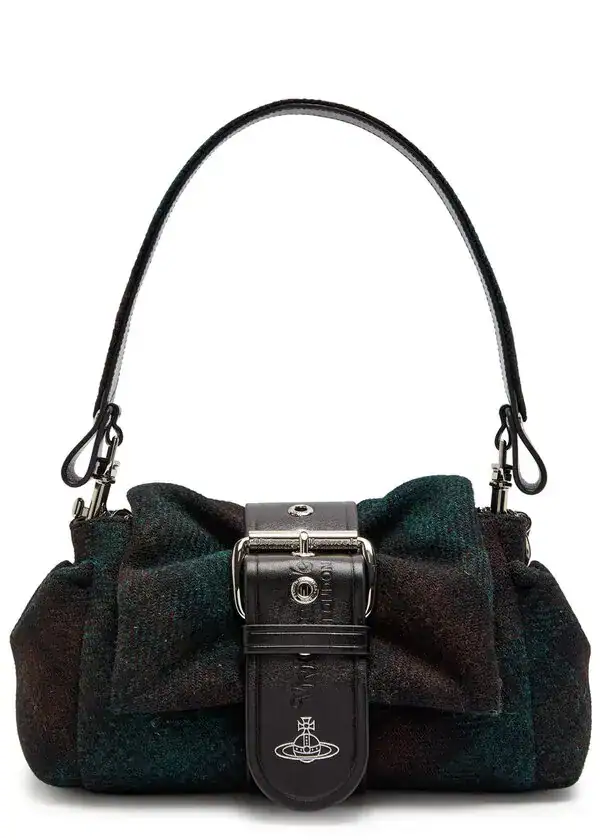 Vivienne Westwood Hazel Treasure Tweed Shoulder Bag - Green