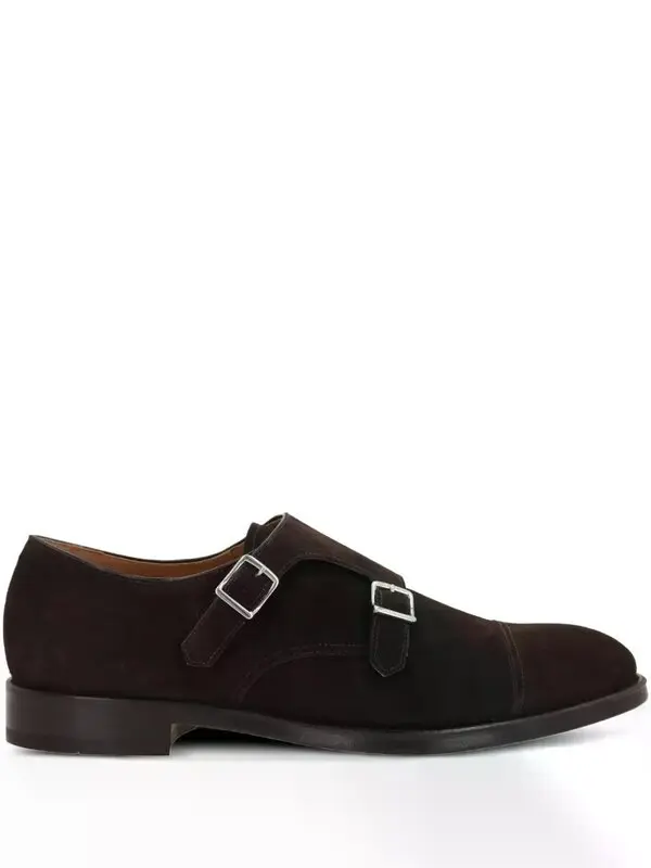 DOUCAL'S Double-buckle Suede Shoes - Brown