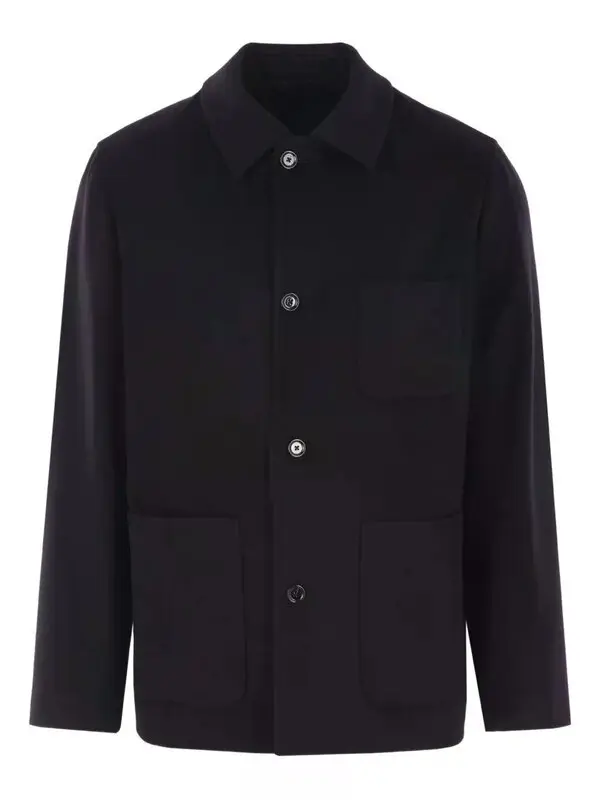LARDINI Patch-pocket Pointed-collar Coat