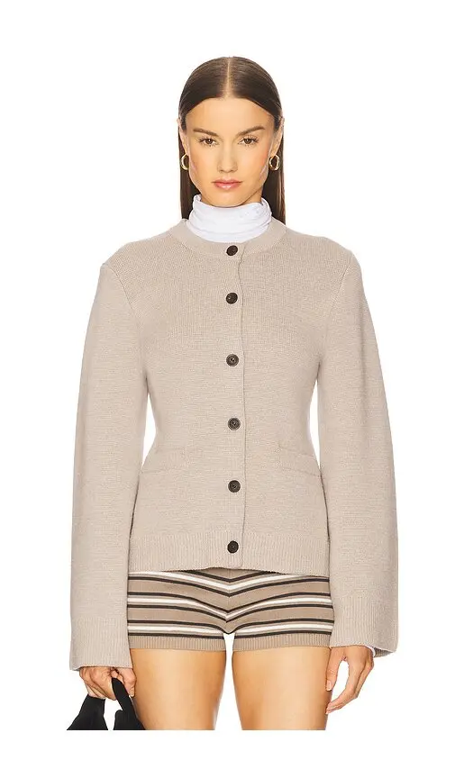 525 Catherine Wool Cardigan - Camel Heather