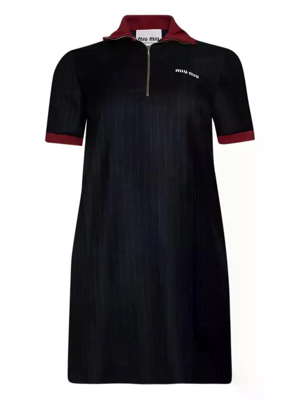 Miu Miu Pinstripe Zip-front Dress
