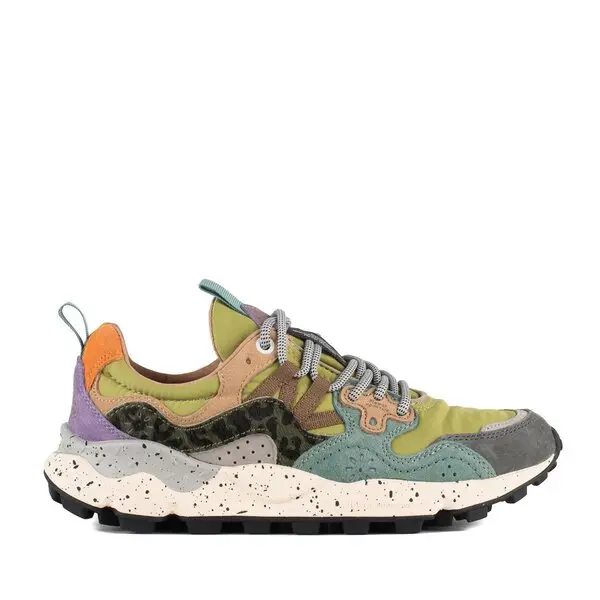 FLOWER MOUNTAIN Yamano 3 Suede And Nylon Sneakers - Gray, Green