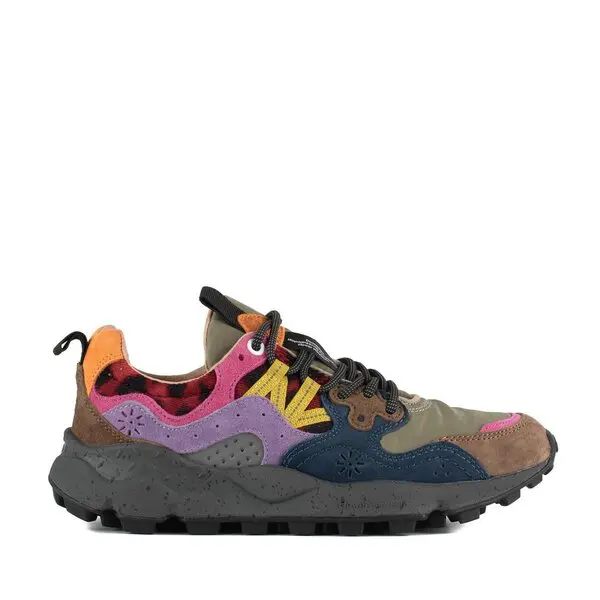 FLOWER MOUNTAIN Yamano 3 Suede And Nylon Sneakers - Gray, Green, Purple