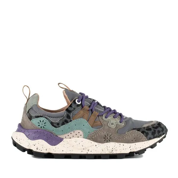 FLOWER MOUNTAIN Yamano 3 Suede And Nylon Sneakers - Beige, Gray, Purple
