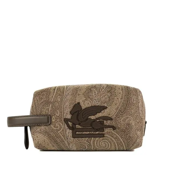 Etro Essential Small Paisley Jacquard Pouch - Brown