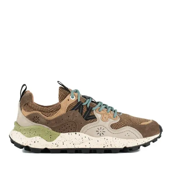FLOWER MOUNTAIN Yamano 3 Suede And Fabric Sneakers - Beige, Brown