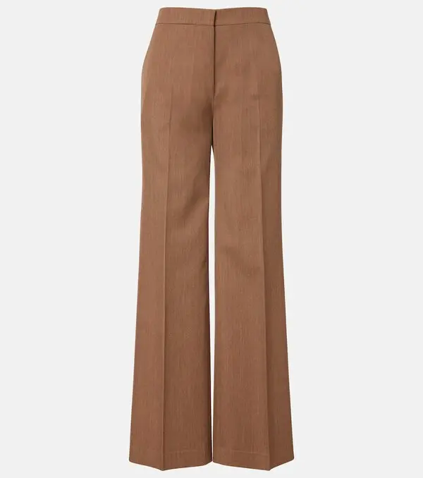 FFORME Agel High-rise Wide-leg Virgin Wool Pants - Brown