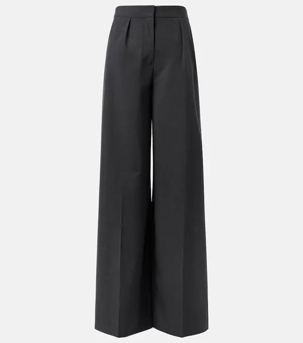 JOSEPH Alanel Virgin Wool Wide-leg Trousers - Black