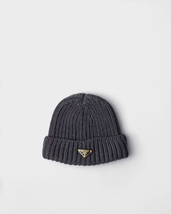 Prada Wool Beanie - Slate Gray