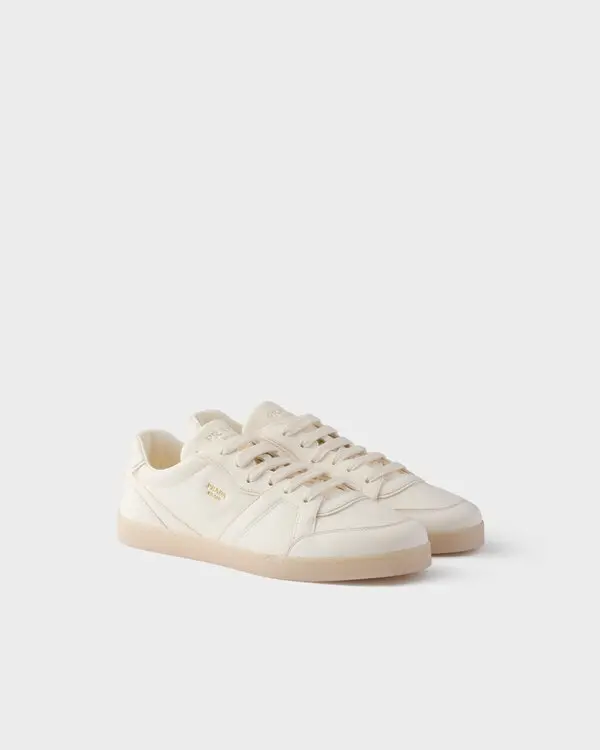 Prada Leather Sneakers - Ivory