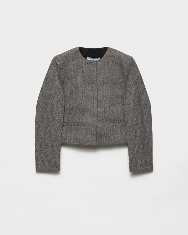 Prada Single-breasted Mouliné Jacket - Slate Gray