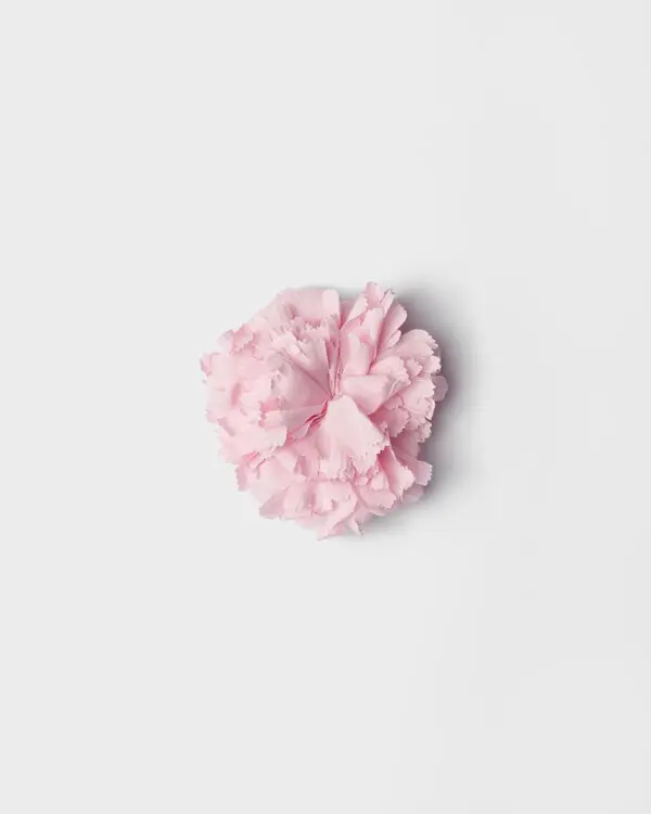 Prada Poplin And Metal Flower Brooch
