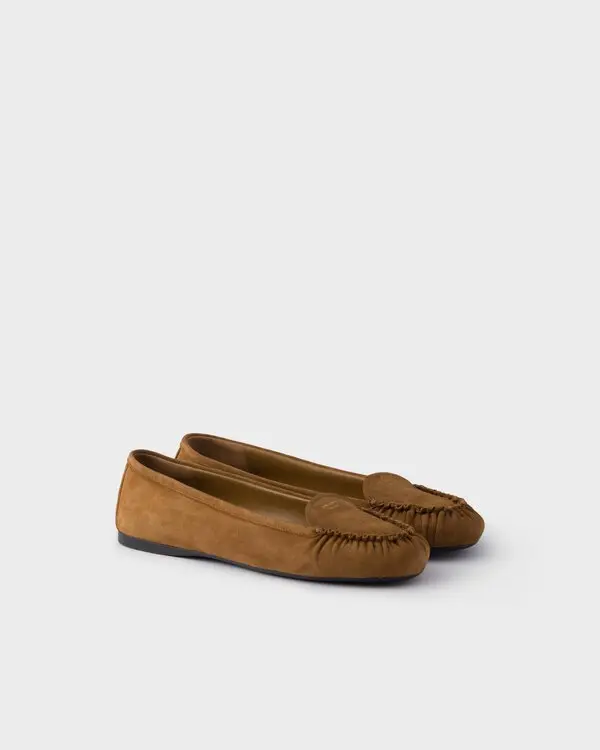 Prada Suede Ballerinas - Cinnamon