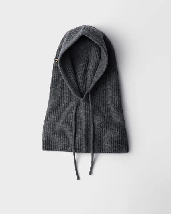 Prada Wool And Cashmere Knit Hood - Slate Gray