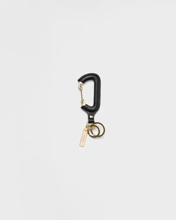 Prada Leather Key Ring - Black
