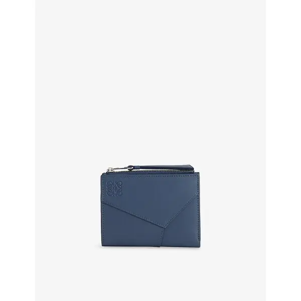 Loewe Puzzle Edge Slim Compact Leather Wallet - Indigo Dye