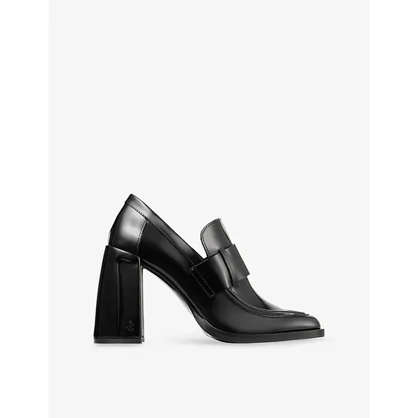 JIMMY CHOO Tylor 95 Patent Leather Loafers - Black