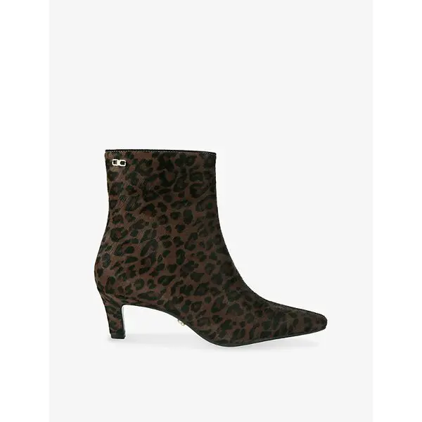 Carvela Moda Leopard Leather Ankle Boots - Blk/brown