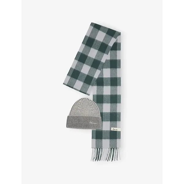 THE TARTAN BLANKET CO. Check Ribbed Wool Set