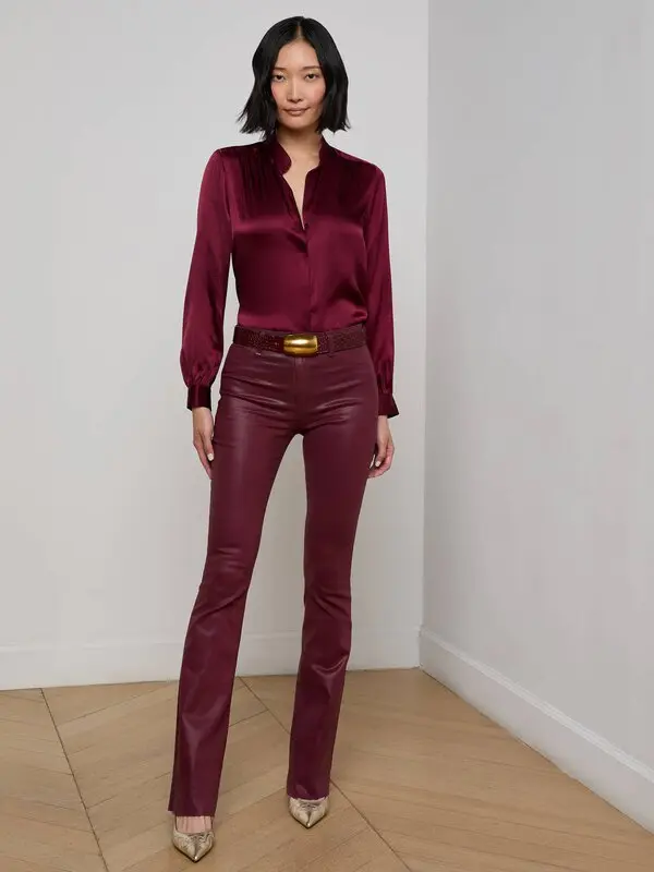 L'Agence Ruth Coated Straight-leg Jean - Dark Port Coated