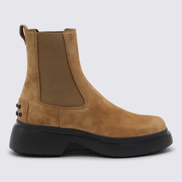 TOD'S Suede And Leather Ankle Boots