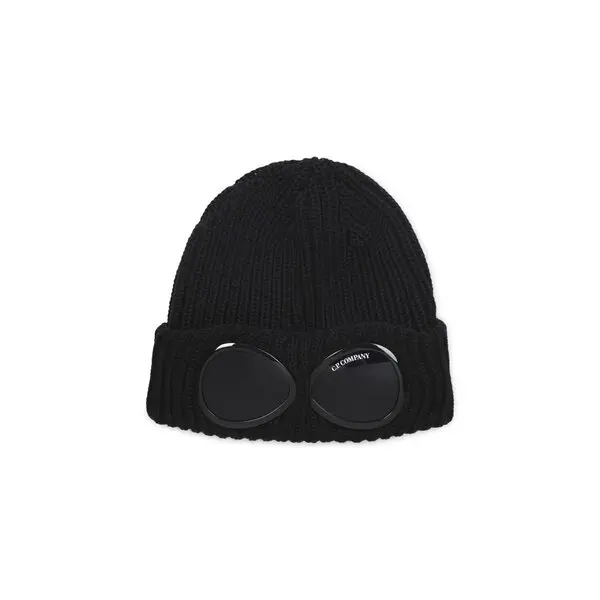 C.P. COMPANY Ribbed Wool Beanie - Black