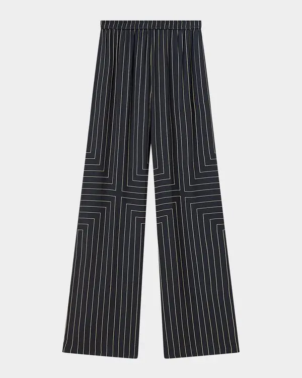JOSEPH Hulin Wide-leg Geometric Trousers