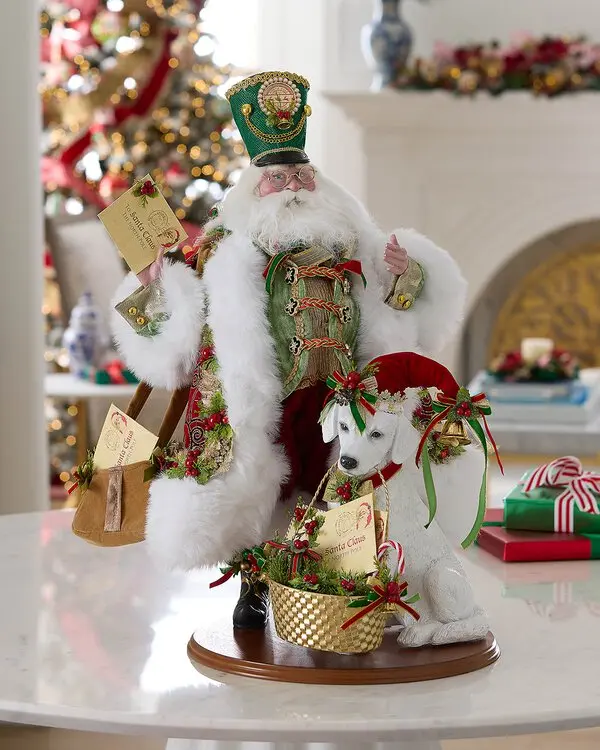 MARK ROBERTS Limited Edition Santa's Mail Call With Dog Christmas Decor