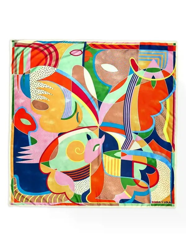 Bimba Y Lola Geometric-print Silk Scarf