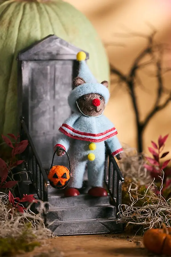 TERRAIN Halloween Clown Bear Felt Critter
