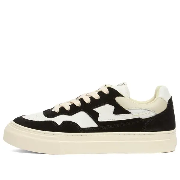 S.W.C STEPNEY WORKERS CLUB Pearl S-strike Suede Leather Sneaker - Black White