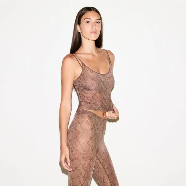 SKIMS Milky Sheer Cami - Jasper Snake Print
