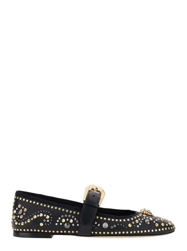 Versace Ballerinas With Studs And Buckle Closure